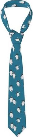 Generic Cravate Pour Hommes Pingouin Mignon Sur Fond Bleu R&eacute;glable Tie &Eacute;l&eacute;gant Cravate Pour Homme Pour Remise De Dipl&ocirc;me Accessoires F&ecirc;te