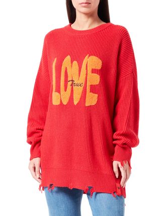 True Religion Destroyed Oversized Love RED