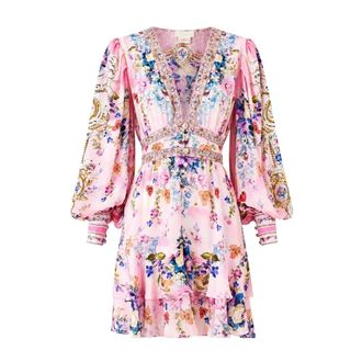 Camilla Kleid mit Knopfleiste und R&uuml;schen - - Dresses - Damen - Rosa - S