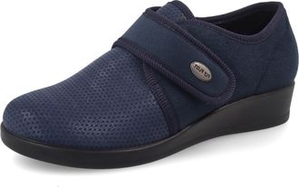 FLY FLOT Damen Pantofole Donna In Microfibra Elasticizzata E Traforata, Chiusura A Strappo Regolabile, Sottopiede In Memory Estraibile Schiebe-Sandalen, blau, 