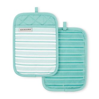 KitchenAid Albany Topflappen-Set, Aqua Sky, 17,8 x 25,4 cm, 2 St&uuml;ck