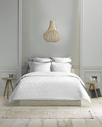 De Witte Lietaer Bewegung Bettwäsche Set, Leinen Baumwolle Satin, weiß, 1/140x200-1/60x70