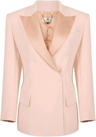 Elisabetta Franchi Femme, Vestes, Rose, Taille: 38 FR Veste Crois&eacute;e en Cr&ecirc;pe
