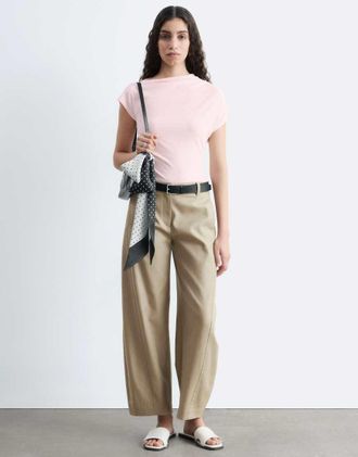 & Other Stories Pantalon bouffant en coton - Champignon-Neutral