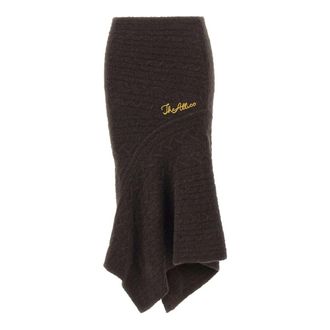 The Attico Asymmetrischer Midi-Strickrock - - Skirts - Damen - Braun - S