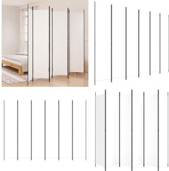 vidaXL 6-tlg. Paravent Wei&szlig; 300x220 cm Stoff - Paravent - Raumteiler - Zimmerabtrennung - Sichtschutz - Wohnraumgestaltung - Home & Living
