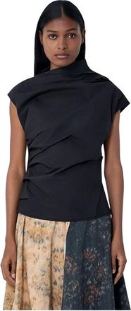 Ganni Femme, Tops, Noir, Taille: 42 FR Ruched Top