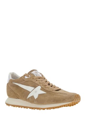 Golden Goose Mens Sneakers Running Marathon Beige Leather Cow Trainers
