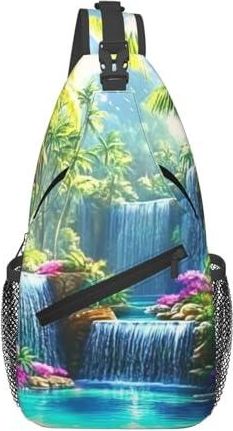 Generic Sac &agrave; dos &agrave; bandouli&egrave;re en forme de cascade de pluie pour homme