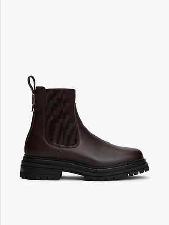 Tommy Hilfiger Bottines Chelsea en cuir effet grain fin