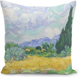 Fabulous Kissen Kissenbezug 40x40 cm Vincent Van Gogh Weizenfeld mit Zypressen 1889 Saint-Remy