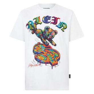 Philipp Plein Homme, Tops, Blanc, Taille: M T-Chemises