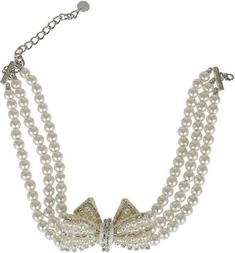 Self Portrait Femme, Accessoires, Blanc, Taille: ONE Size Collier Satin&eacute; Perle