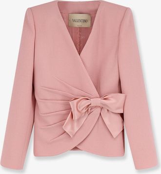 Valentino Wool Crepe blazer with bow - VALENTINO - gender_Woman