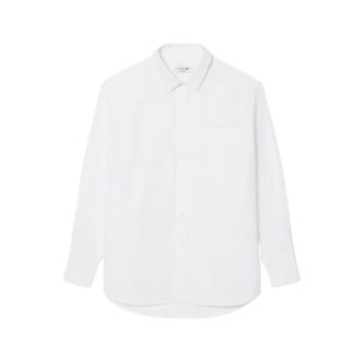 Lacoste Femme, Blouses et Chemises, Blanc, Taille: 34 FR Camicia Oversize in Popeline di Cotone