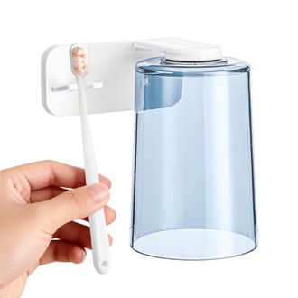 Generic Mundwasser Tassen f&uuml;r Badezimmer,Selbstklebende Magnetische Zahnb&uuml;rstenhalter | Invertierte Halter Und Set F&uuml;r Mundsp&uuml;lungen | F&uuml;r Dusche WC Wohnung S