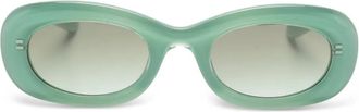 Alexander McQueen Eyewear Sonnenbrille mit ovalem Gestell - Gr&uuml;n
