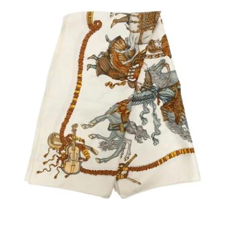 Herm&egrave;s Pre-owned Les Fetes du Roi Soleil Silk Scarf - Femme - Pre-owned - Blanc - Taille: ONE Size