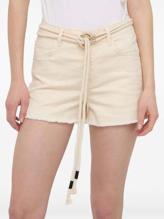 Liu Jo frayed rope-belt shorts - Blanc
