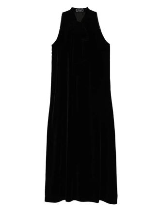 Styland robe en velours à col noué - Noir