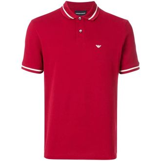 Emporio Armani Polo-Shirt mit Streifendetail - - Tops - Herren - Rot - 2XL