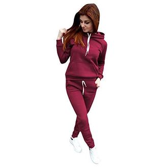 Generic Ensemble complet 2 pi&egrave;ces pour femme - Sweat &agrave; capuche grande taille avec cordon de serrage - Ensemble de v&ecirc;tements de d&eacute;tente - Ensembles de loisirs 