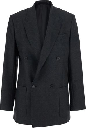 Mauro Grifoni Grauer Blazer mit steigendem Revers und doppelreihigem Verschluss aus Wollmischung f&uuml;r Damen - - Jackets - Damen - Grau - S