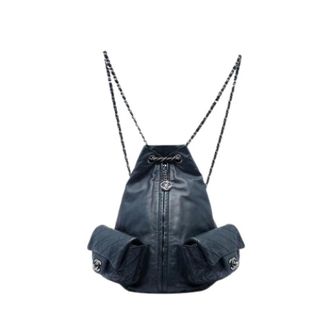Chanel Sac &agrave; dos vintage Pre-owned - Femme - Pre-owned - Bleu - Taille: ONE Size