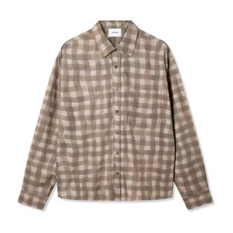 Axel Arigato Homme, Chemises, Brun, Taille: M Distort Gingham Shirt