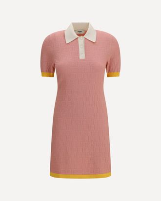 Fendi Short fitted cotton and silk FF Dress Female 38