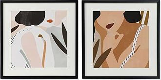 DKD Home Decor Damen Kristall Leinwand (2 Stück) (60 x 3 x 60 cm) (Referenz: S3017747)