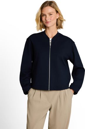 Tom Tailor Kurzblazer TOM TAILOR, Damen, Gr. XXL, blau (sky captain blau), Web, Obermaterial: 65% Viskose, 30% Polyester, 5% Elasthan, unifarben, normal h&uuml;ftbede