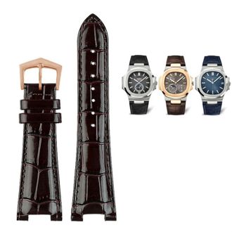 Generic BHOLSA 25-13 mm Kerbe Echtleder-Uhrenarmband-Anschluss f&uuml;r Patek Philippe Nautilus 5711 5726 5712g Armband