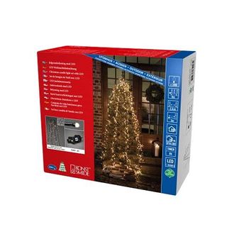 Konstsmide Micro LED Compactlights Baummantel mit Ring, 6 Stränge à 180 gefrostete Dioden, 8h Timer, 1080 warm weiße Dioden, 30V Außentrafo (IP44), 9W, schwarzes