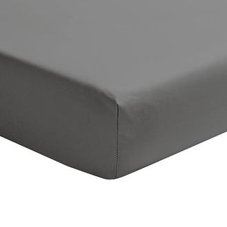 Essix Drap-Housse tête et Pied relevable en Percale de Coton, Première, Basalte, 2x80x200 cm, Essix