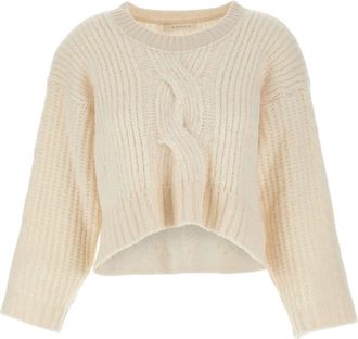 Maurizio Pull court &agrave; dos ajour&eacute; - Femme - Pulls - Blanc - Taille: 40 FR