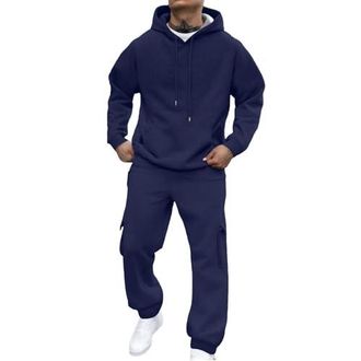 Generic Surv&ecirc;tement pour homme - 2 pi&egrave;ces - Style d&eacute;contract&eacute; et &eacute;l&eacute;gant - Avec cordon de serrage - Sweat &agrave; capuche et pantalon de surv&ecirc;tement - Chaud pour lh