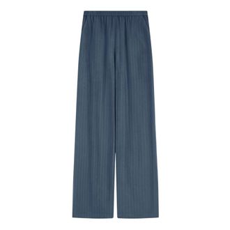 Emporio Armani Femme, Pantalons, Bleu, Taille: 42 FR Pantalon Fluide &agrave; Rayures