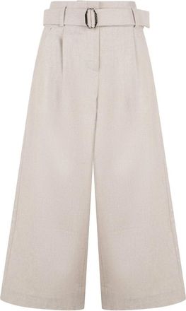 Moorer NOA Pantalon Large Taille Haute - Femme - Pantalons - Beige - Taille: 36 FR