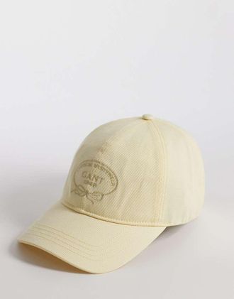 GANT Casquette en serg&eacute; de coton &agrave; logo vintage - Jaune beurre