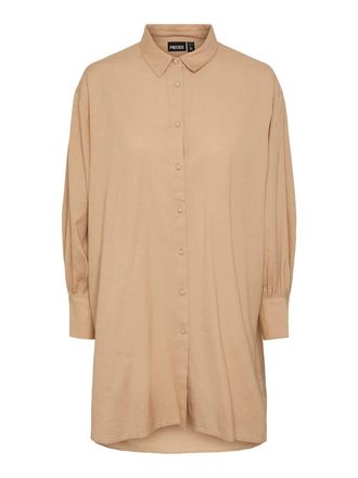 Pieces Damen Pcleena Ls Oversize Shirt, Nomad, S
