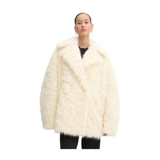 Msgm Msgm - Manteau court en fausse fourrure - Femme - Vestes - Beige - Taille: 38 FR