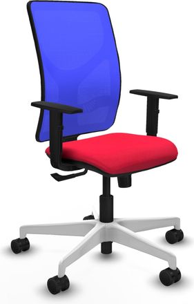 Piqueras y Crespo B&uuml;rostuhl f&uuml;r Zuhause, mit 1D-Armlehnen, h&ouml;henverstellbare Lendenwirbelst&uuml;tze, ausgestattet mit 3 Positionen und Schneideschaum, Blau/Rot