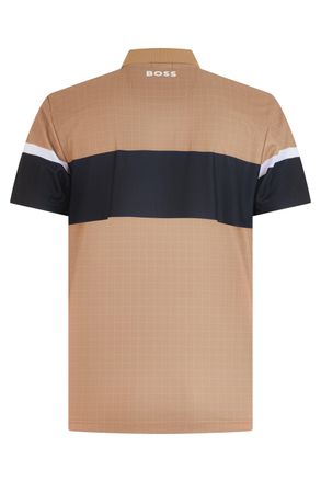 HUGO BOSS Mens Short-Sleeve Polo Shirt Beige Technical Fabric Medium Polyester T-shirts And Polos