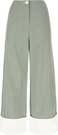 Low Classic LOW Classic, Femme, Pantalons, Vert, Taille: 38 FR Cropped Pantalons