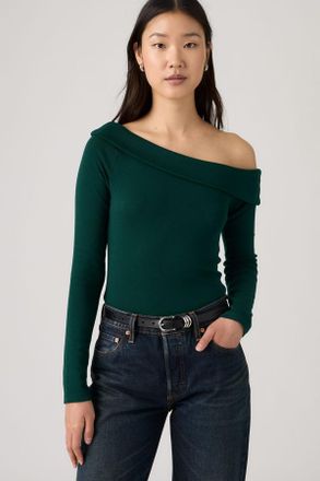 Levi's Clara Off-Shoulder Long-Sleeve Top - Damen - Gr&uuml;n / Gr&uuml;n
