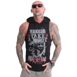 Yakuza Herren Shot Hooded Tanktop, Schwarz, 4XL