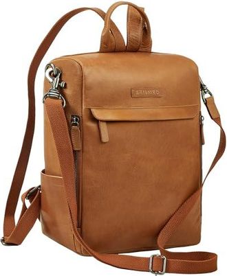 STILORD Tarik Sac a dos antivol cuir pour tablette 10,5 pouces Sac a dos ville Besace sac dos sac de voyage, Couleur:tropica - marron