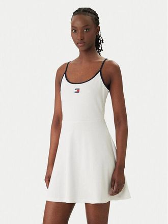 Tommy Jeans Kleid f&uuml;r den Alltag DW0DW22335 Wei&szlig; Slim Fit