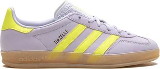 adidas Low-Top Sneaker - Gazelle Indoor W Silver Dawn/solar Yellow/gum - Gr. US_11_5 - in Braun - für Damen